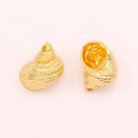 6pcs Dainty Gold Conch Shell Charms Pendant18k Gold Plated | Etsy