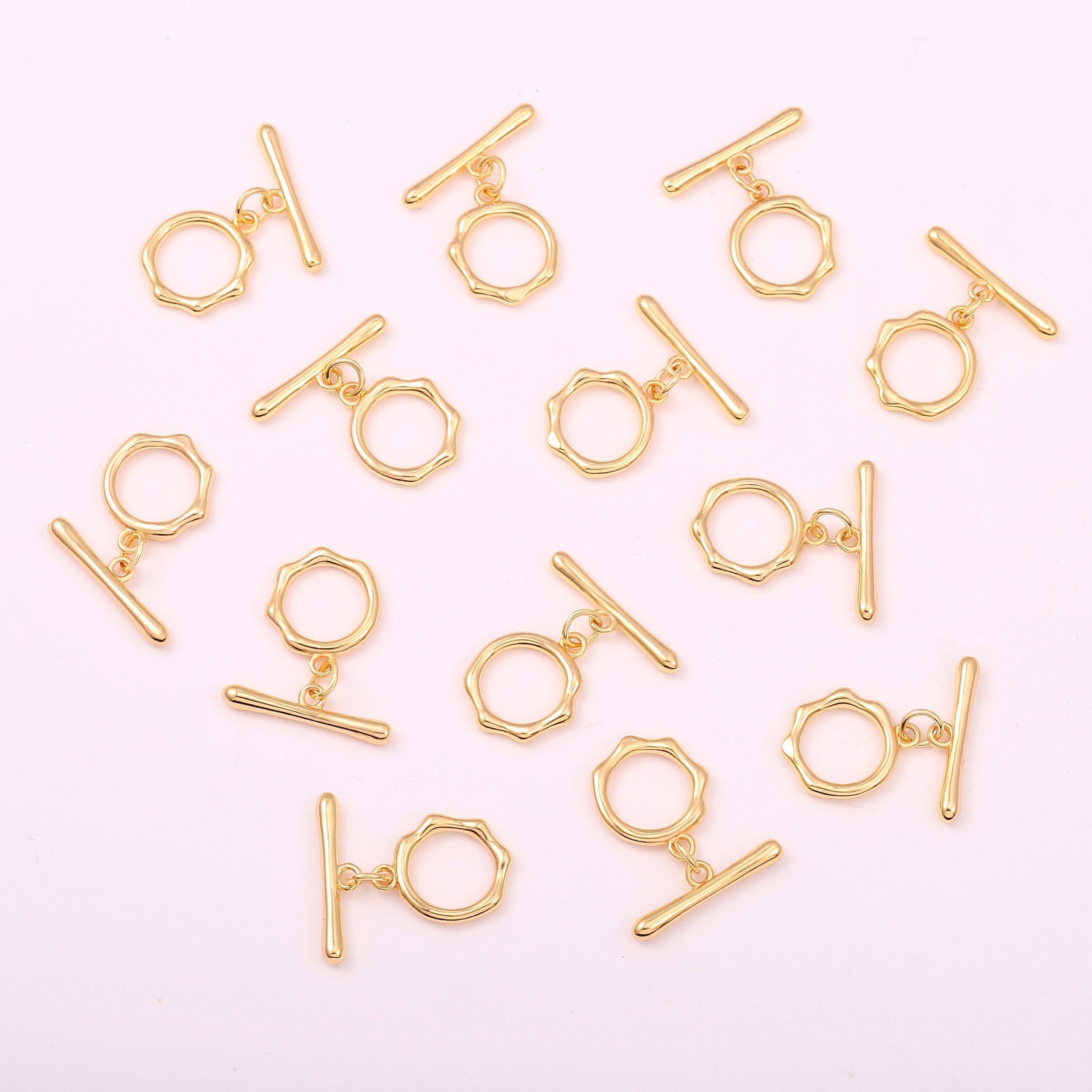 5sets Round Toggle Clasps 18k Gold Plated T Bar Clasps | Etsy
