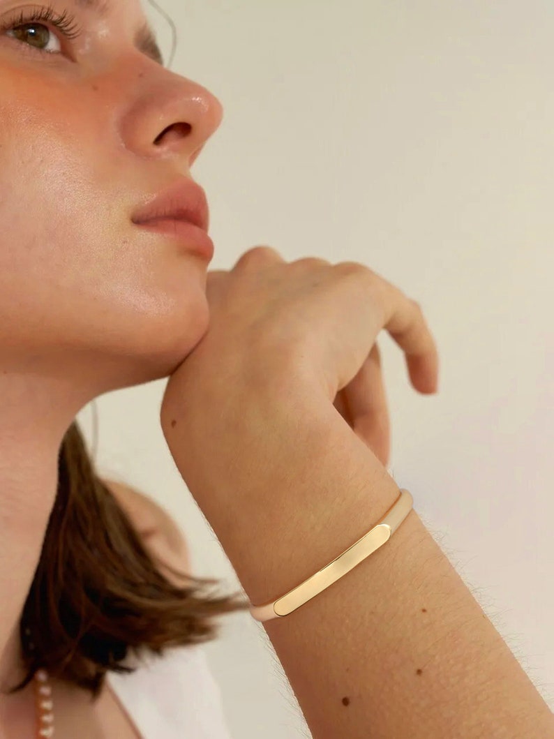 Classic Cuff Bracelet Gold Bangle Bracelet for Women Flat - Etsy
