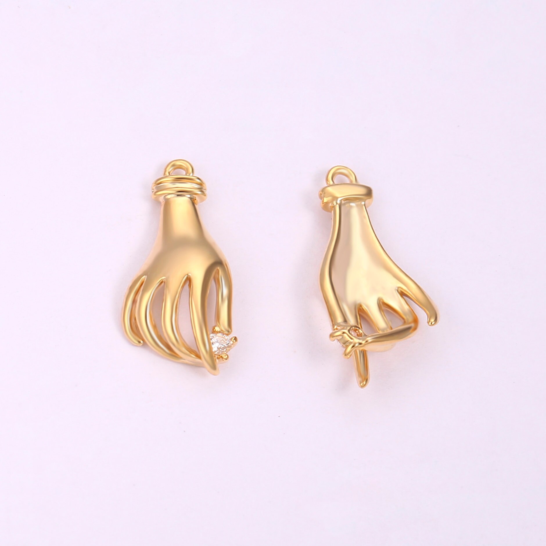 6pcs 18k Shiny Gold Hand Charmpolished Hand Gesture - Etsy