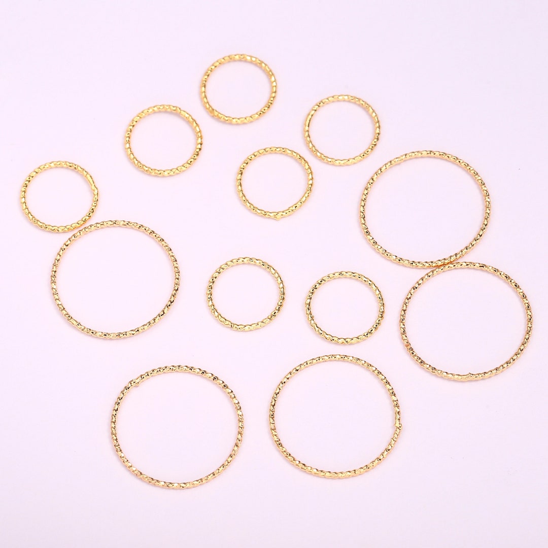 20pcs 18k Gold Plated Circle Charms,20mm/12mm Gold Circle Connectors ...