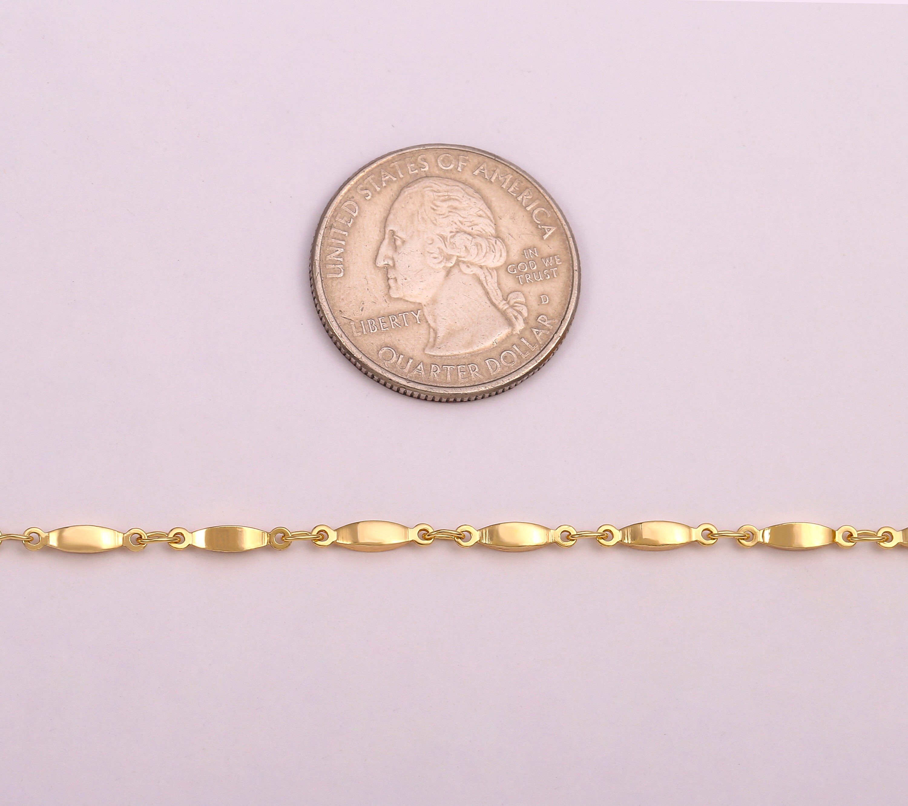 18k Gold Plated Oval Chain Gold Link Chain 3.2 FT Faceted | Etsy