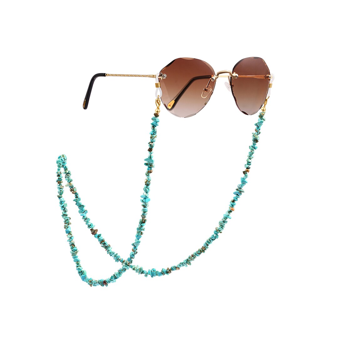 Turquoise Glasses Chains, Turquoise Bead Eyeglass Chain, Face Mask ...