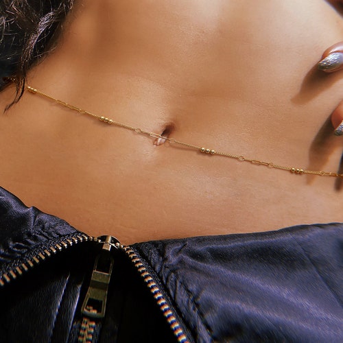 Sexy Gold Belly Chains Pearl Waist Beads Body Chain 18k Gold Etsy