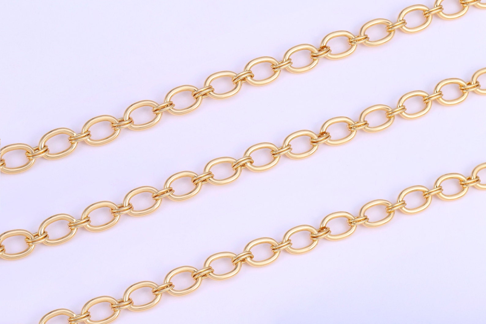Gold Chunky Oval Chains 14x10mm Link Chain Bulk 18k Gold - Etsy
