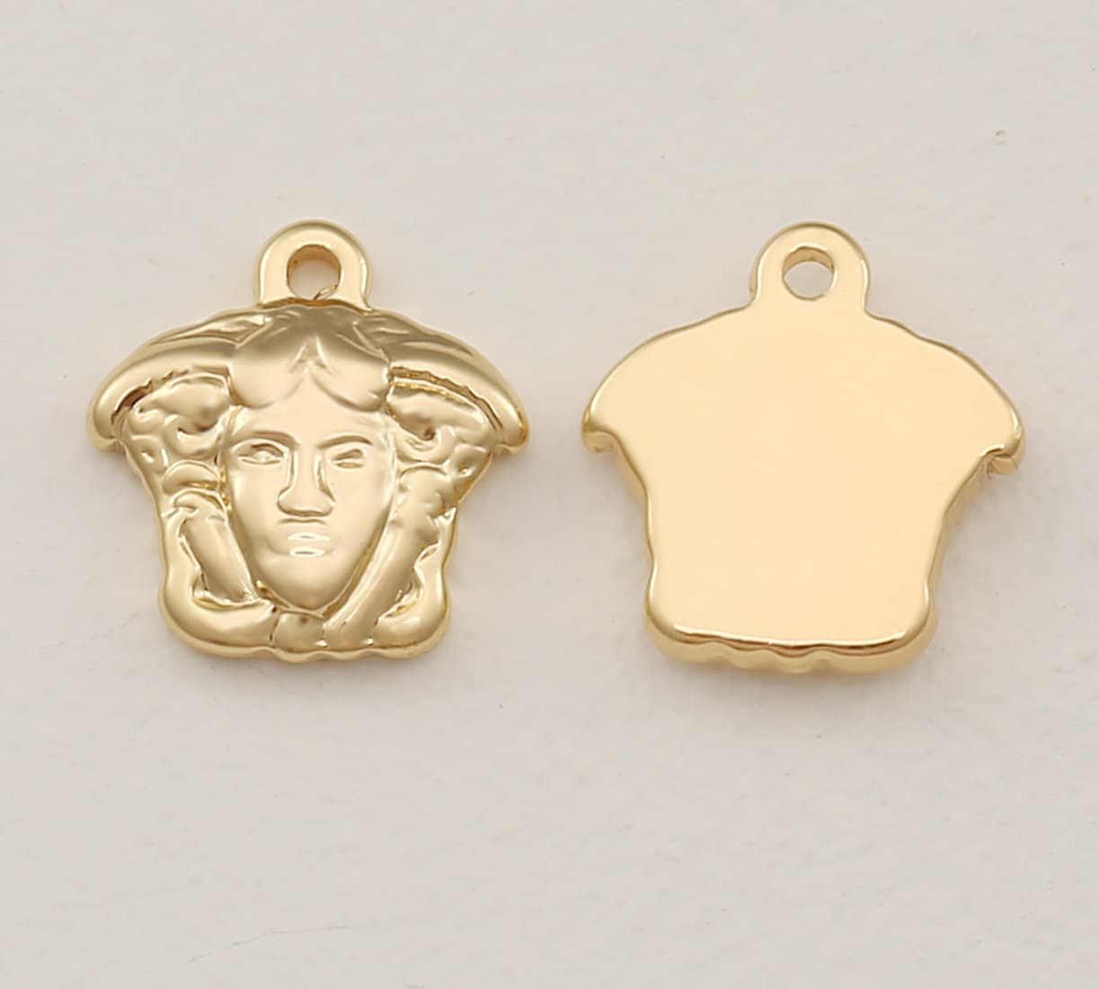 18k Shiny Gold Medusa Pendant Charm12x12mm Gold Medusa Charms | Etsy