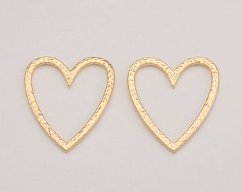 Heart Outline Charm | Etsy