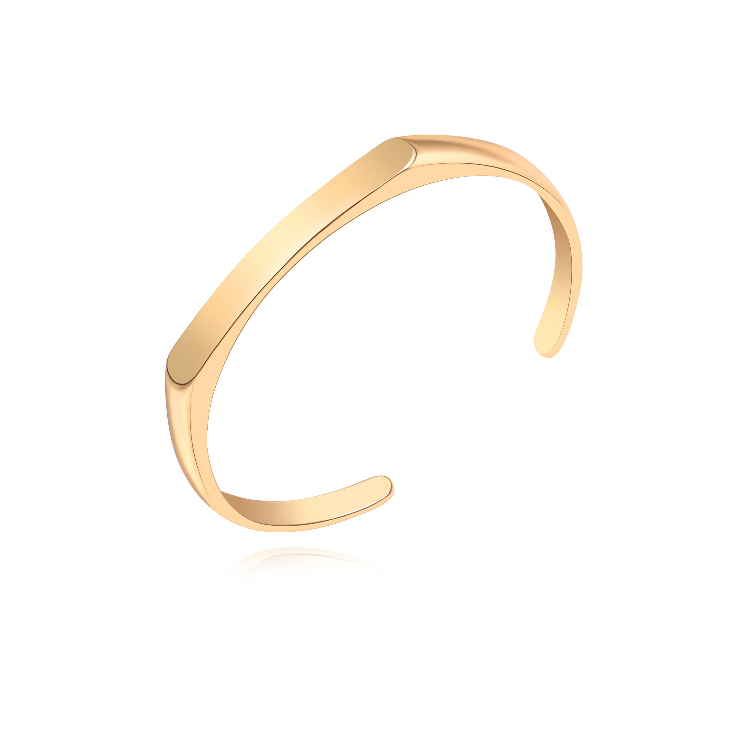 Classic Cuff Bracelet Gold Bangle Bracelet for Women Flat - Etsy