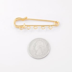 6pcs 18K Gold Plated Pin Pendant, 17x48mm Pin Pendant With 5 Holes, DIY ...