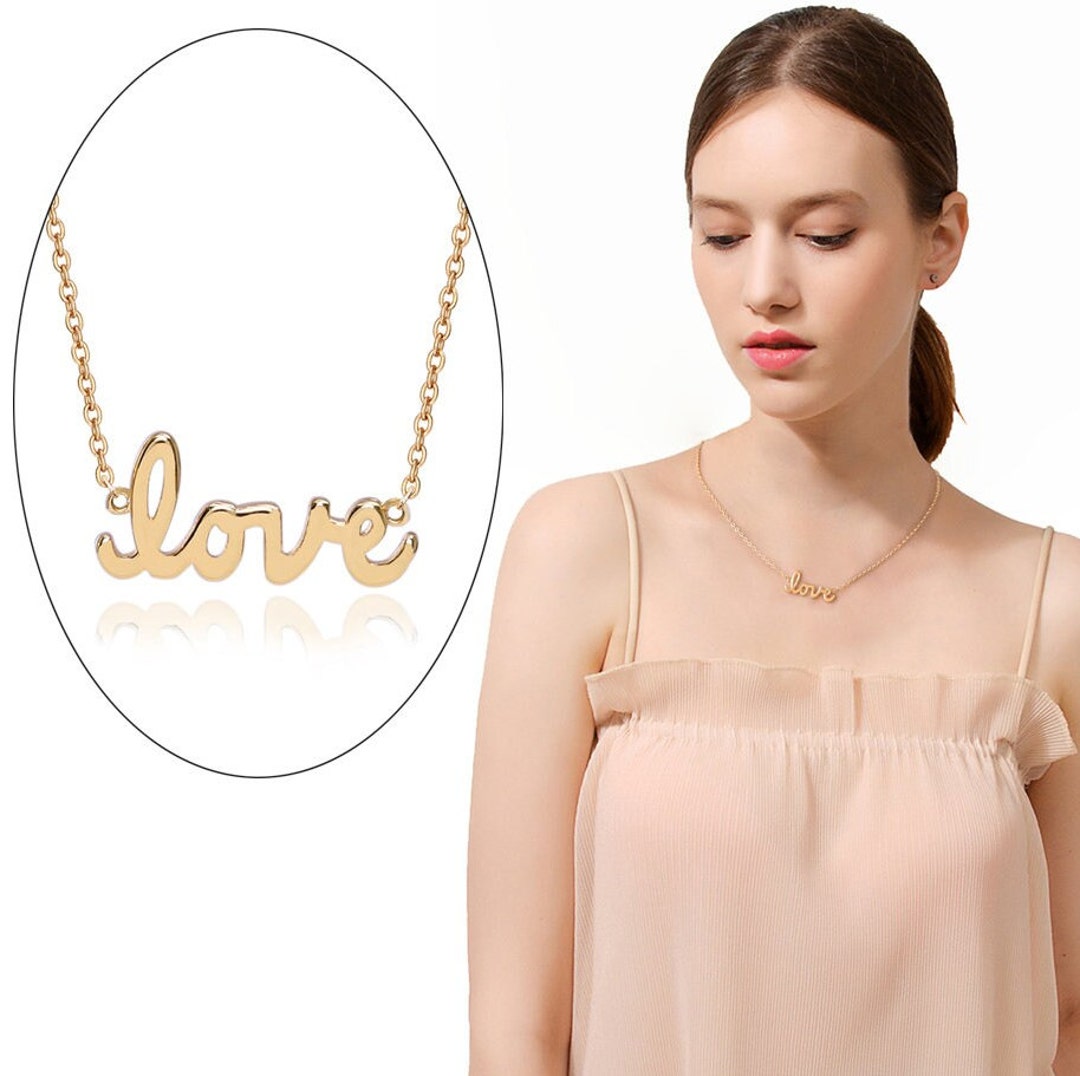 Love Letter Necklace 18k Gold Love Necklace Gold Chain Necklace