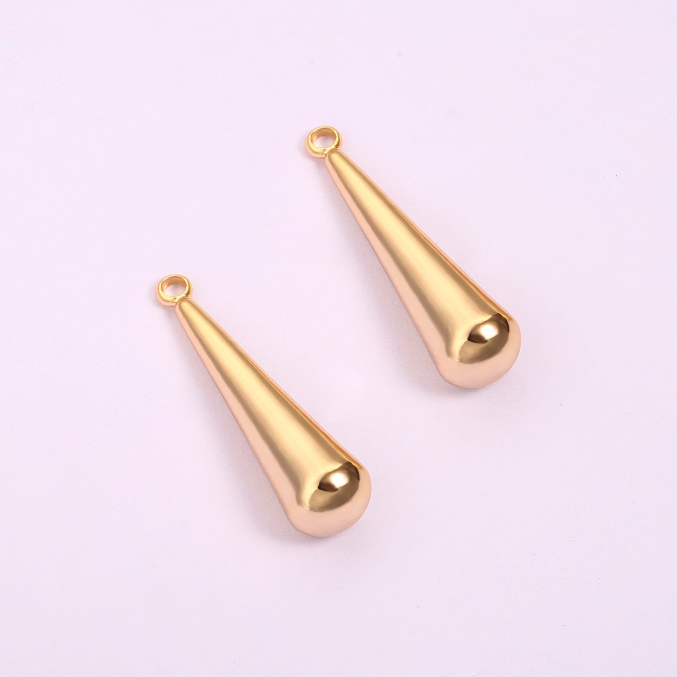 8pcs 18k Shiny Gold Drop Charms22x5mm Gold Teardrop - Etsy