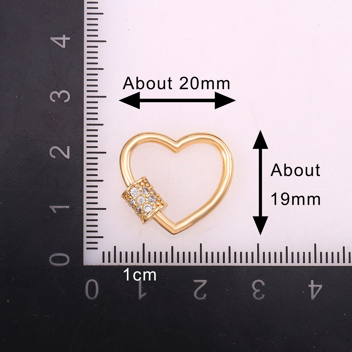 2pcs 18k Shiny Gold Heart Screw Claspcz Micro Pave Screw - Etsy