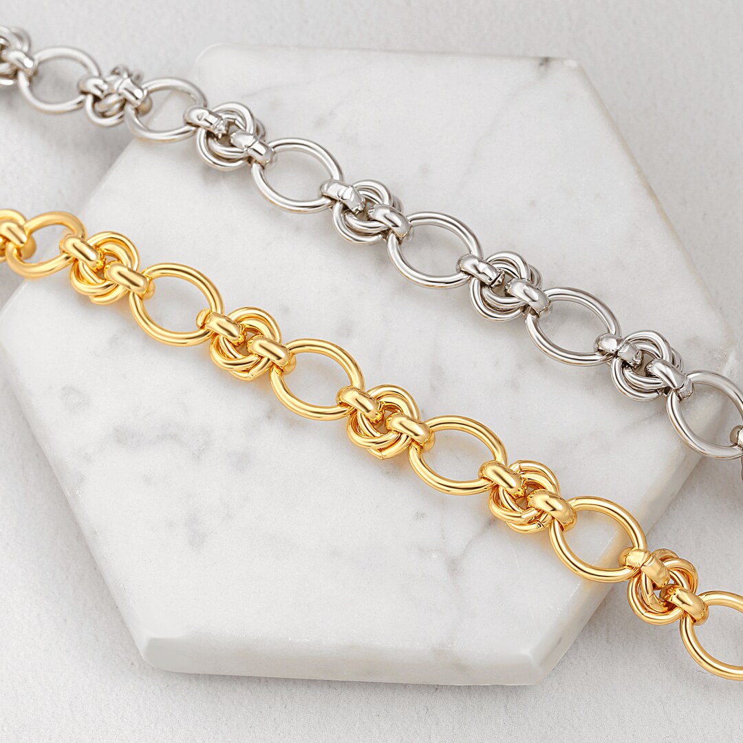 Gold /silver Thick Oval Chain,25x10mm Chain Bulk ,18K Gold/platinum ...