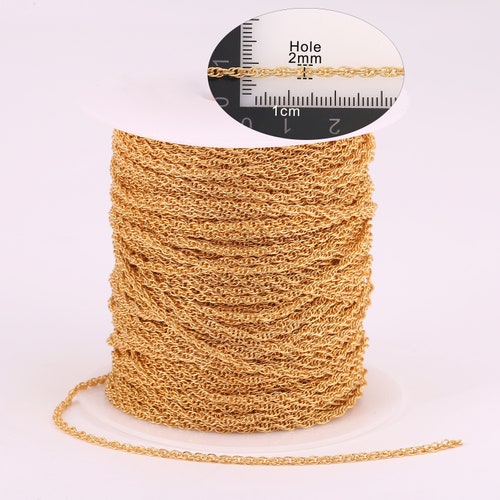 18k Gold Plated Box Chains 2mm Box Chain 3.3FT Dianty Box - Etsy