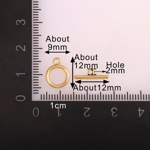6pcs 12x9mm Mini Toggle Clasps,18k Shiny Gold Toggle Clasp,12mm T Bar ...