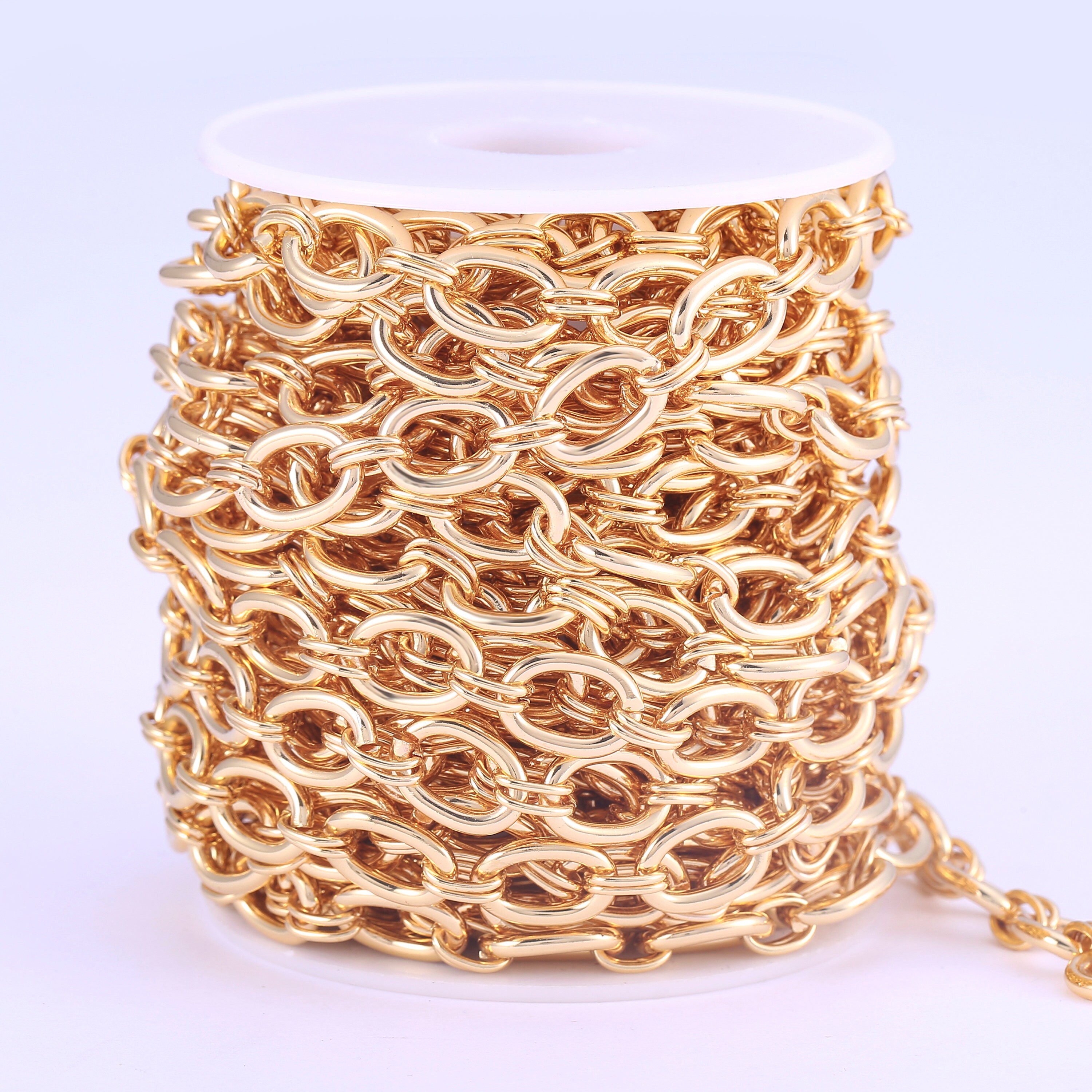 Gold Chunky Oval Chains 14x10mm Link Chain Bulk 18k Gold - Etsy