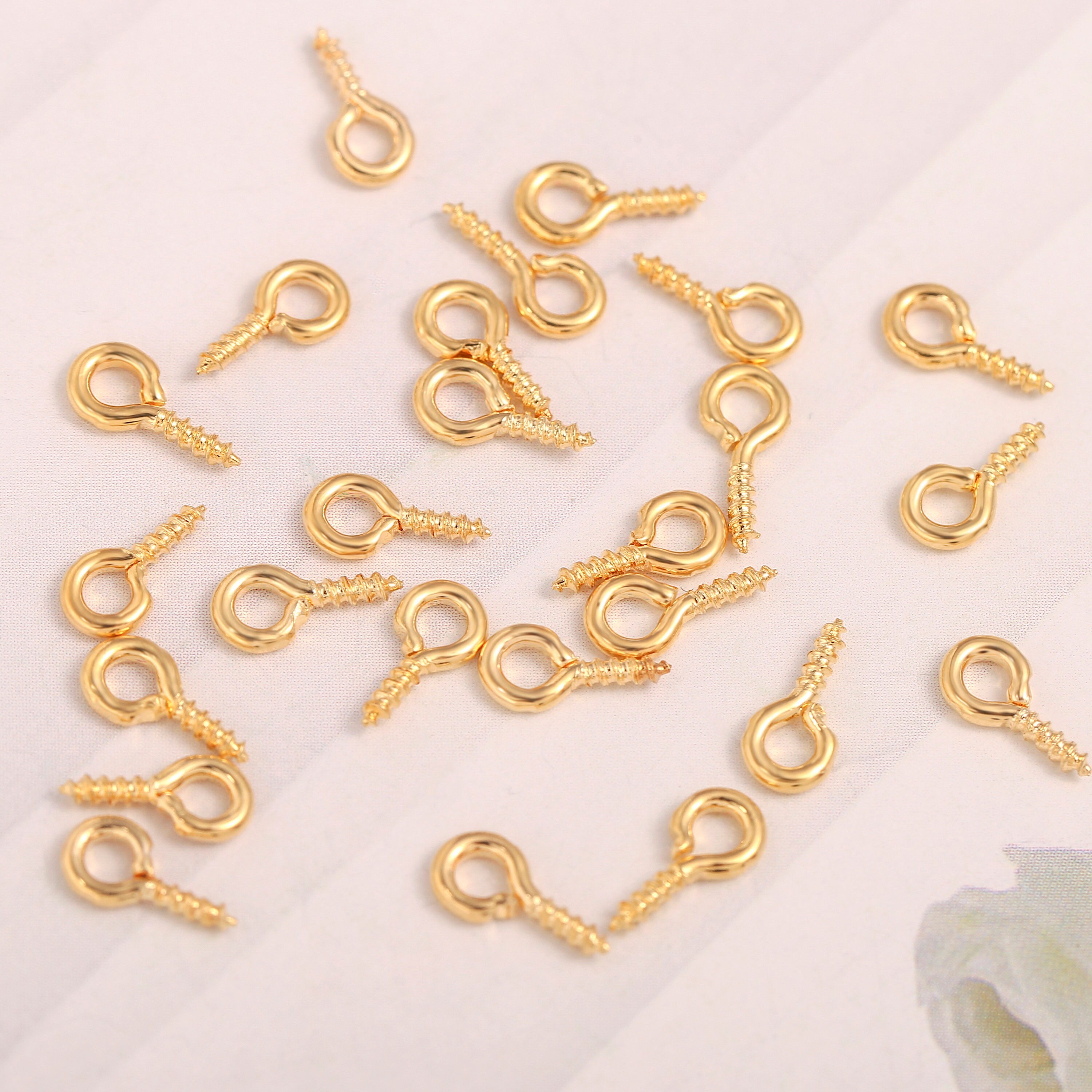 20Pcs 18k Gold Plated Eye Screws for CharmTiny Screw Eye Pins | Etsy