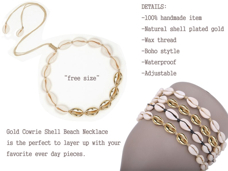 Cowrie Shell Necklace Gold Shell Choker Puka Shell Necklace Etsy