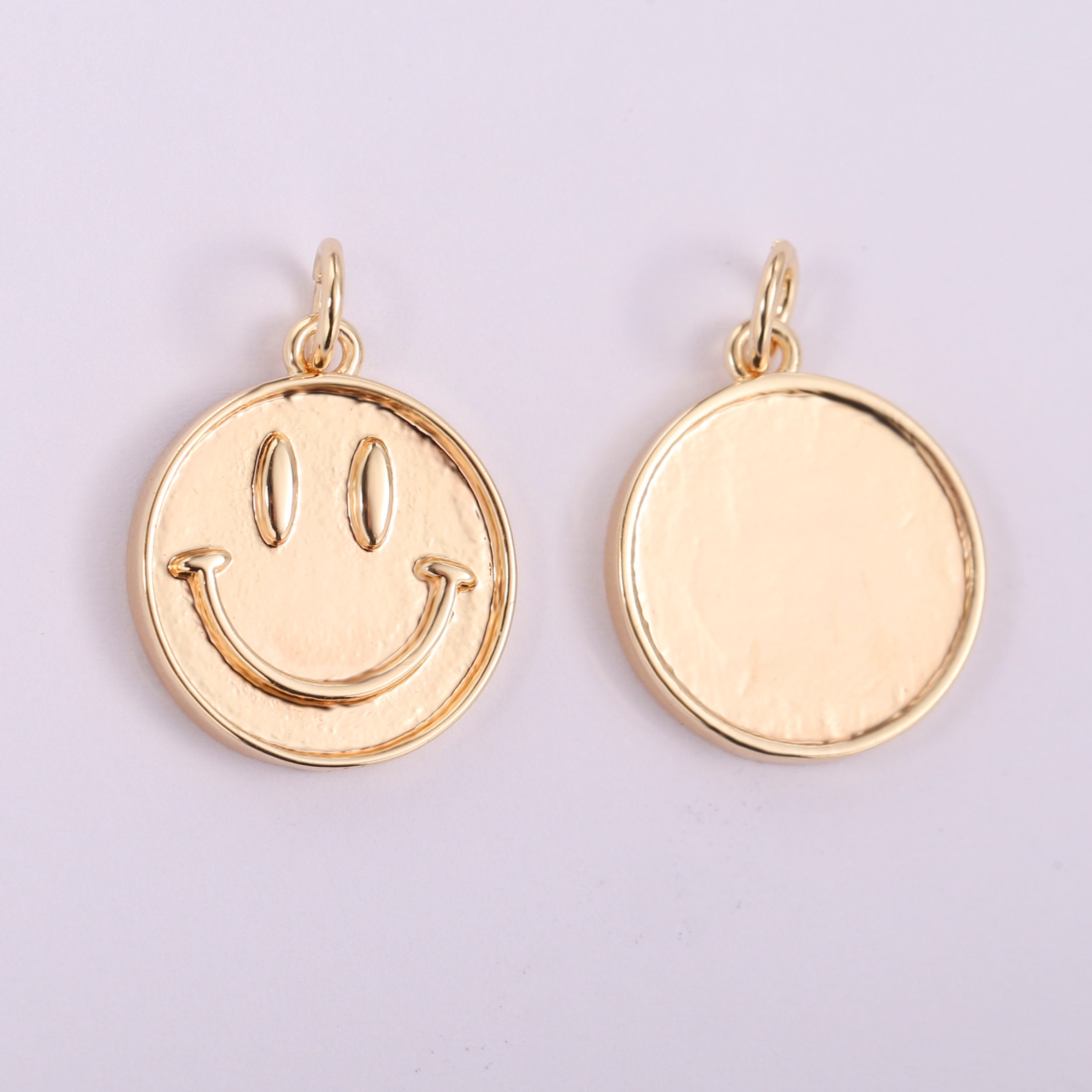 3pcs 18k Gold Plated Happy Face Charmsmiling Face | Etsy