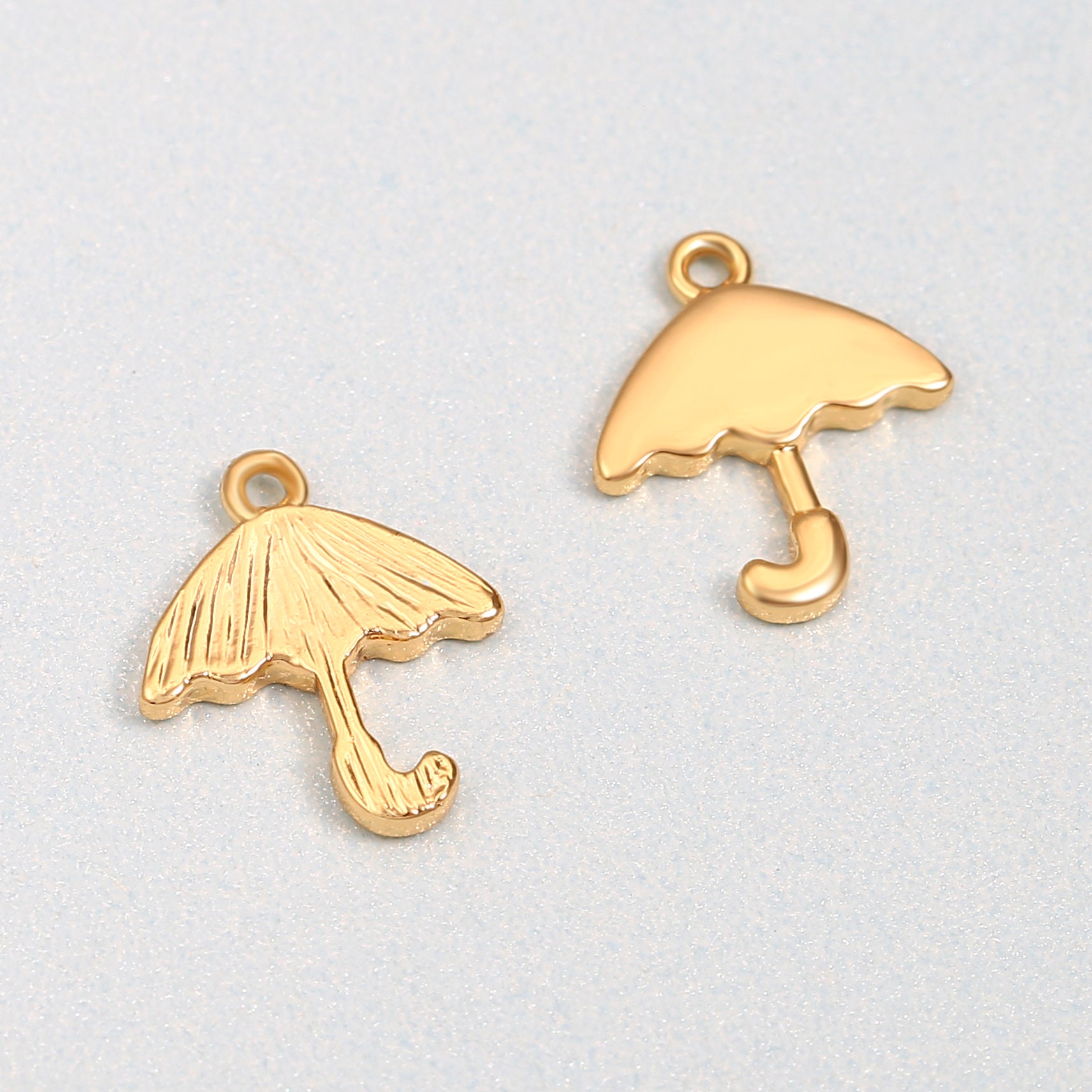 18k Shiny Gold Umbrella Charm10pcs Mini Umbrella Pendantgold - Etsy