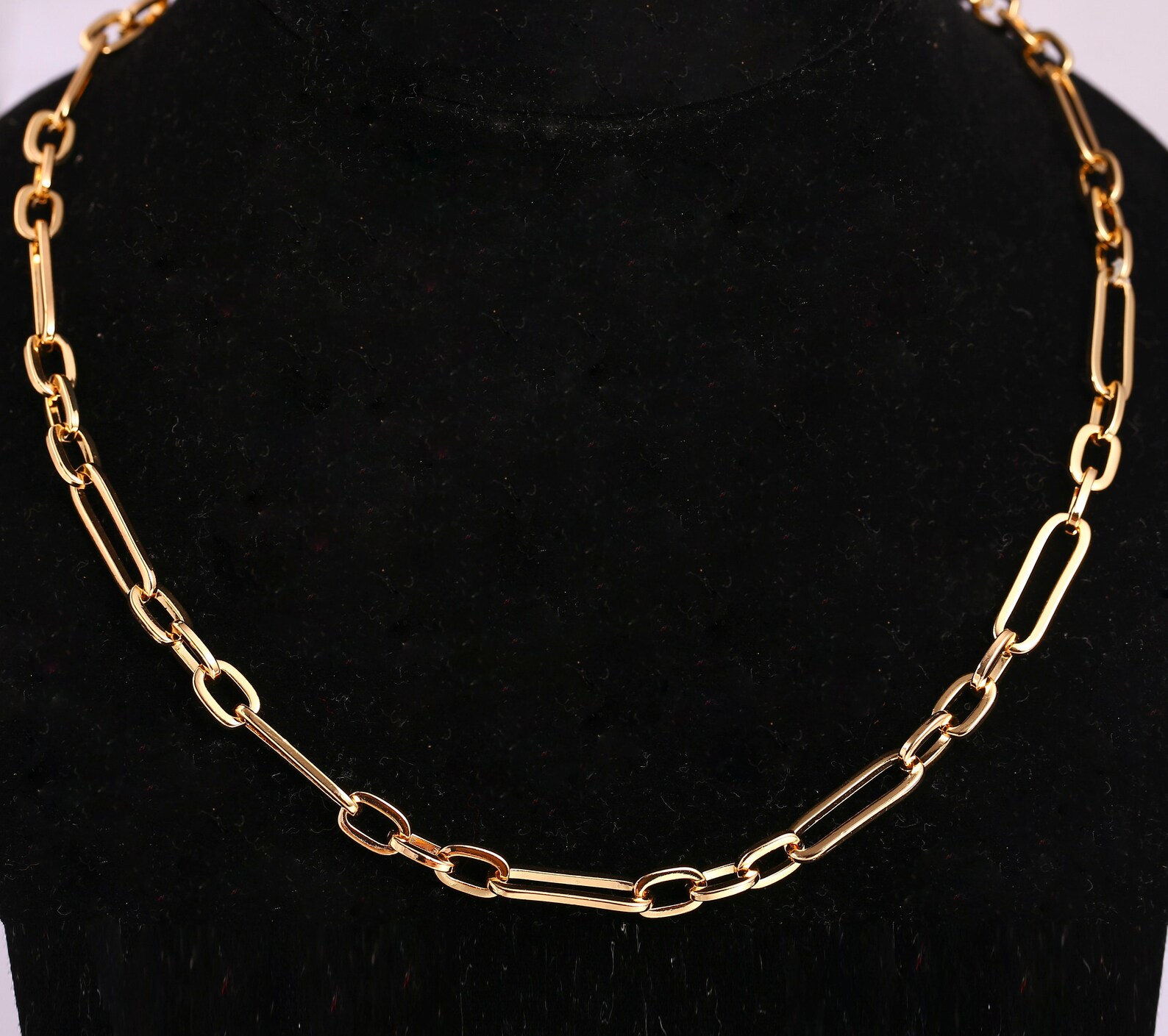 3.2FT1M 18k Shiny Gold Link Chains,drawn Flat Cable Chain Bulk,paper ...