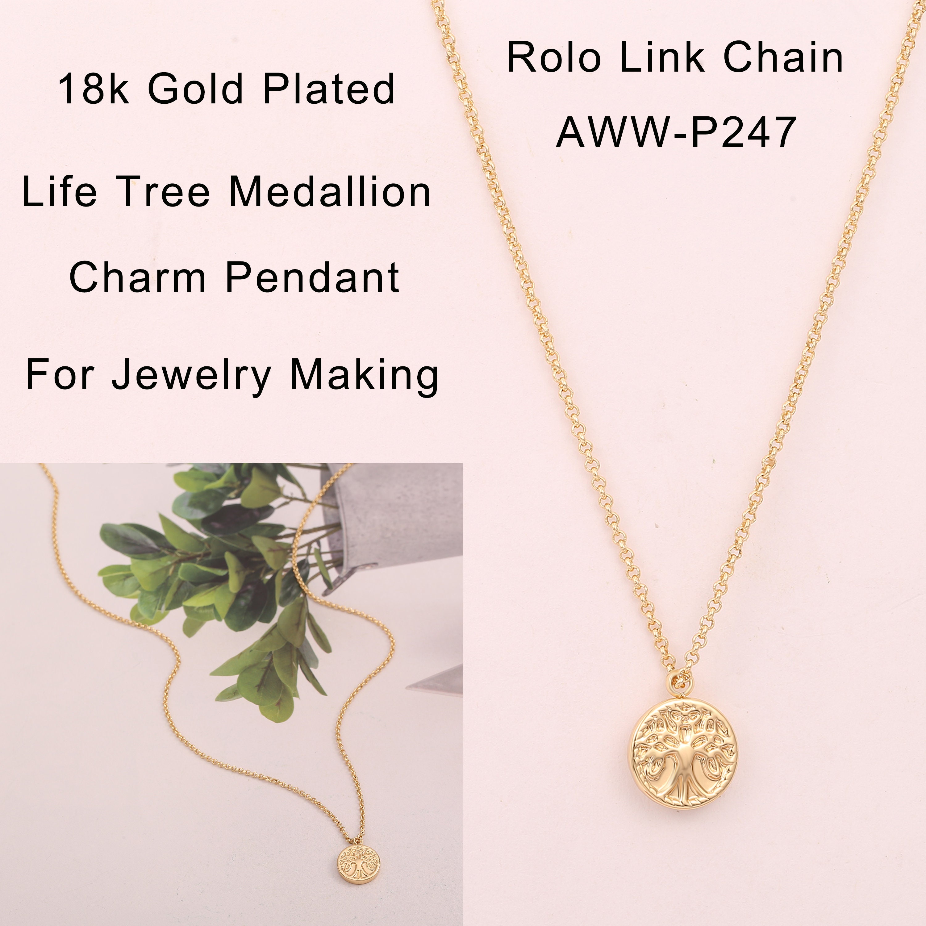 18k Shiny Gold Tree Of Life Charm6Pcs Gold Tree Of Life | Etsy