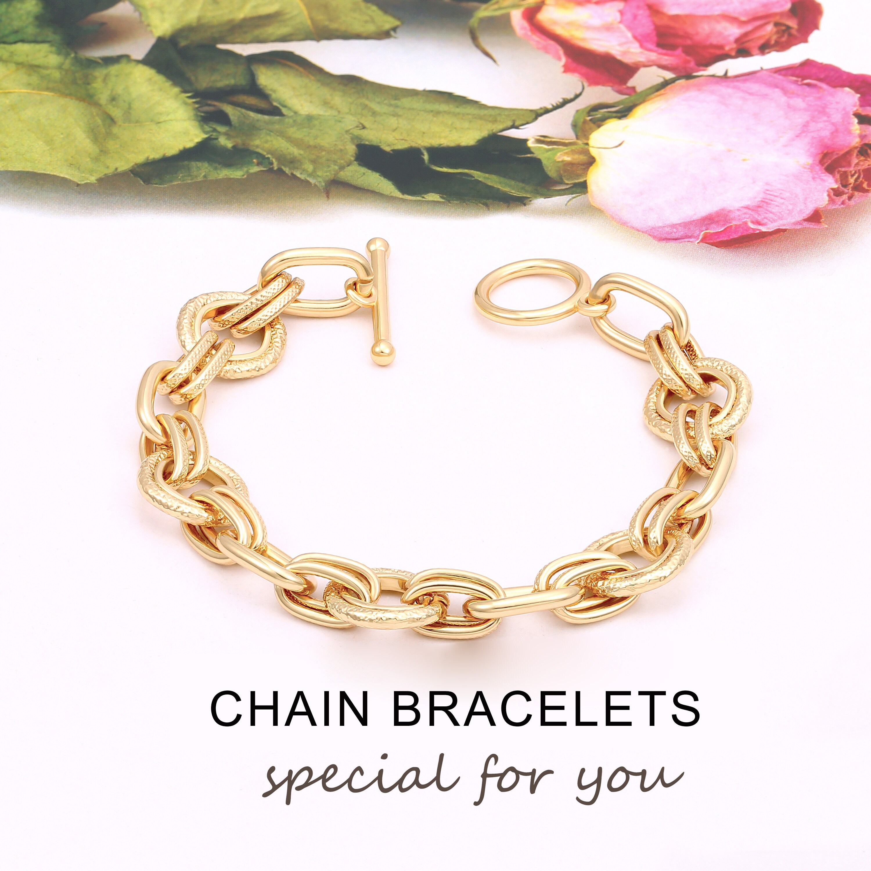 Chunky Bracelets for Women18k Gold Plated Cuban Link Chain - Etsy