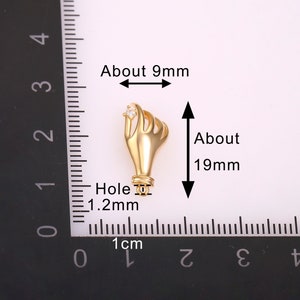 6pcs 18k Shiny Gold Hand Charm,polished Hand Gesture Pendant,cz Paved ...