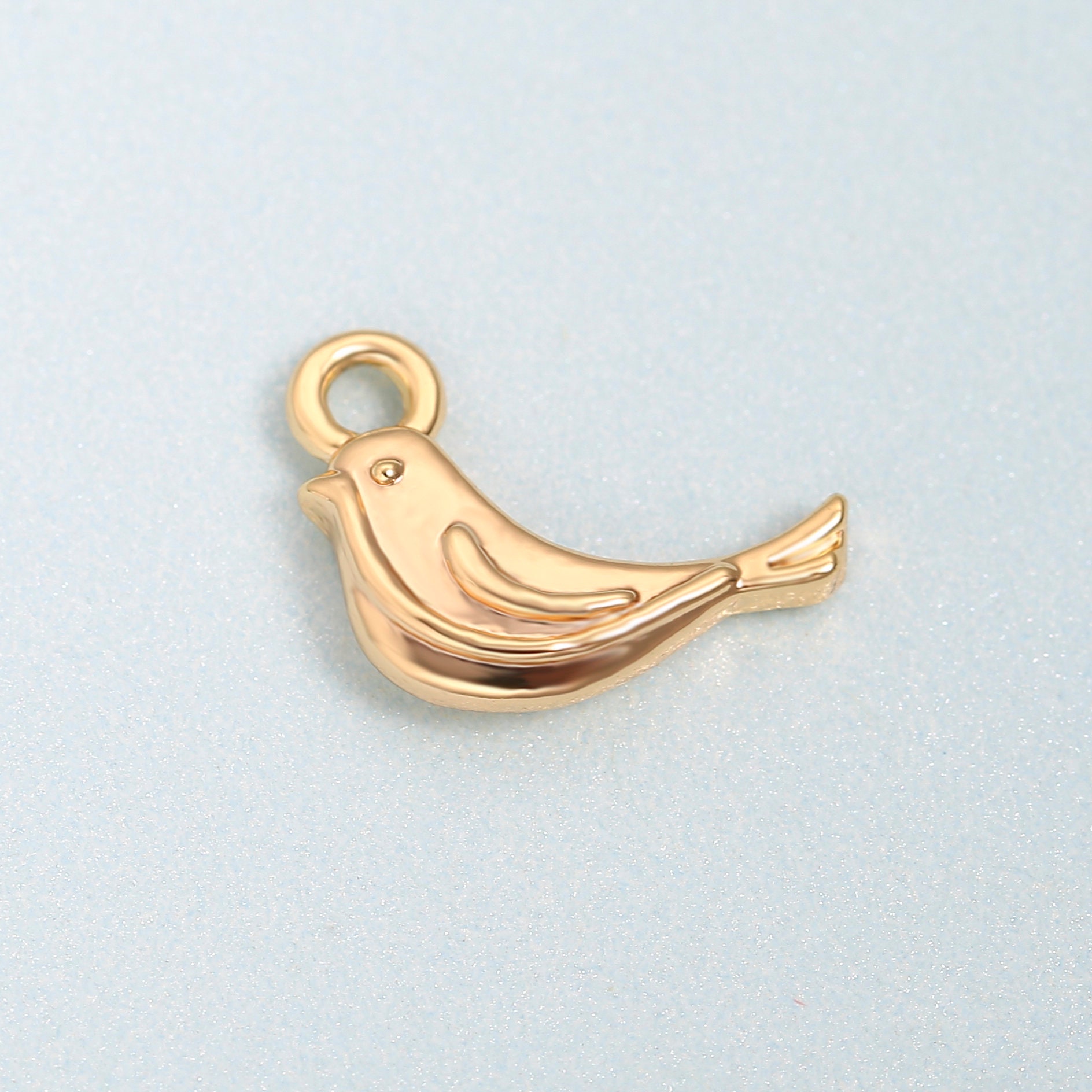 8Pcs 18k Shiny Gold Bird Charm 14x9mmMini Bird Pendant | Etsy