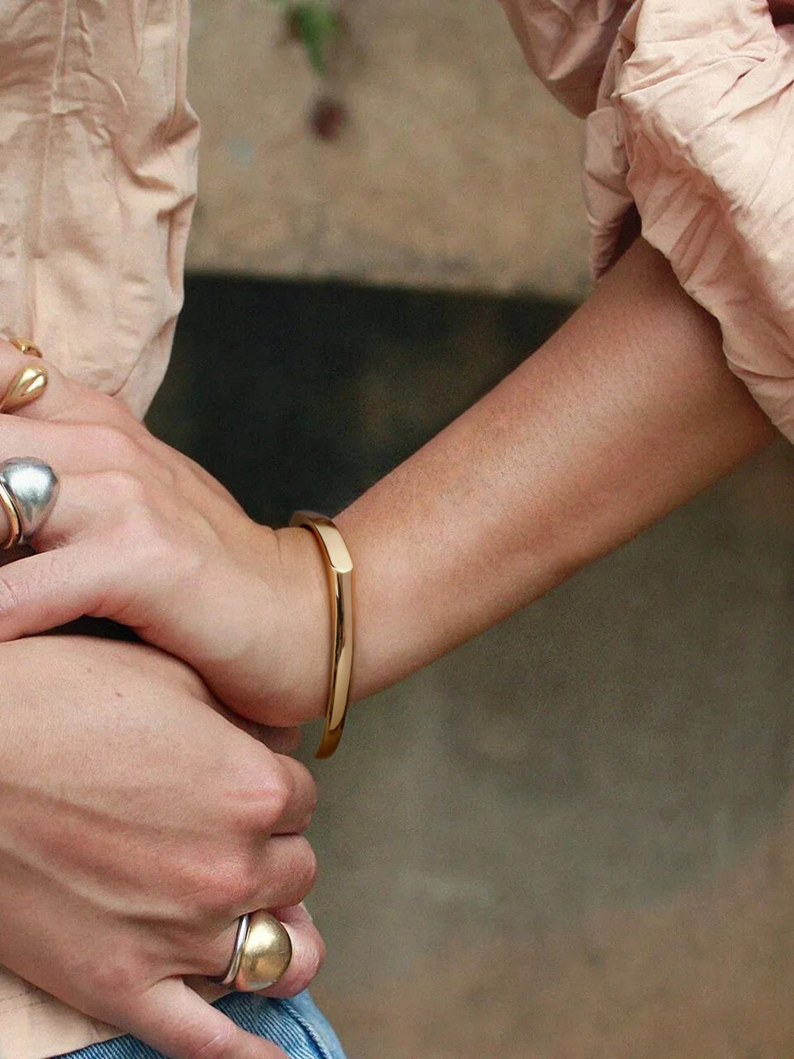 Classic Cuff Bracelet Gold Bangle Bracelet for Women Flat | Etsy