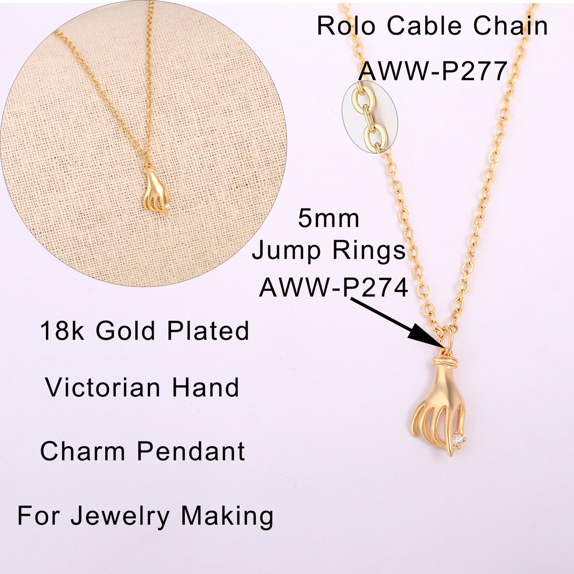 6pcs 18k Shiny Gold Hand Charmpolished Hand Gesture - Etsy