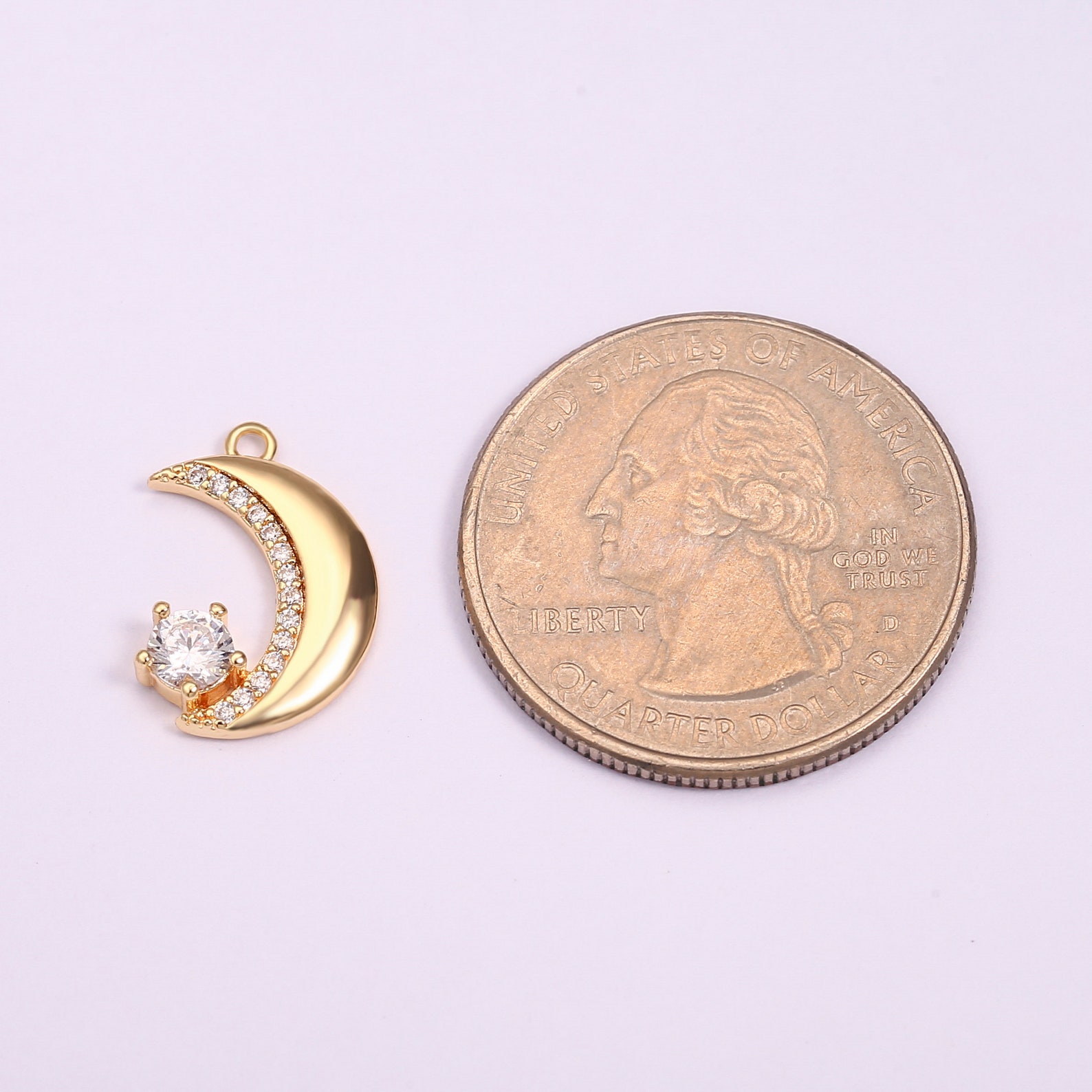 18k Shiny Gold Moon Charm Pendant3pcs Crescent Moon - Etsy