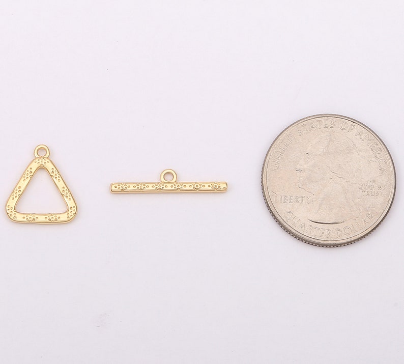 18K Shiny Gold Plated Triangle OT Toggle Clasps 13x14mm Ring X - Etsy