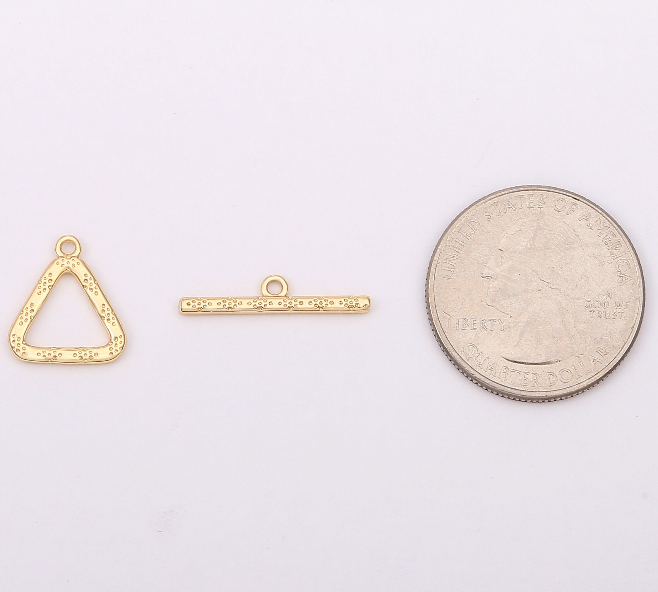 18K Shiny Gold Plated Triangle OT Toggle Clasps 13x14mm Ring X - Etsy