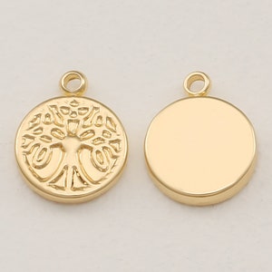18k Shiny Gold Tree of Life Charm6pcs Gold Tree of Life - Etsy