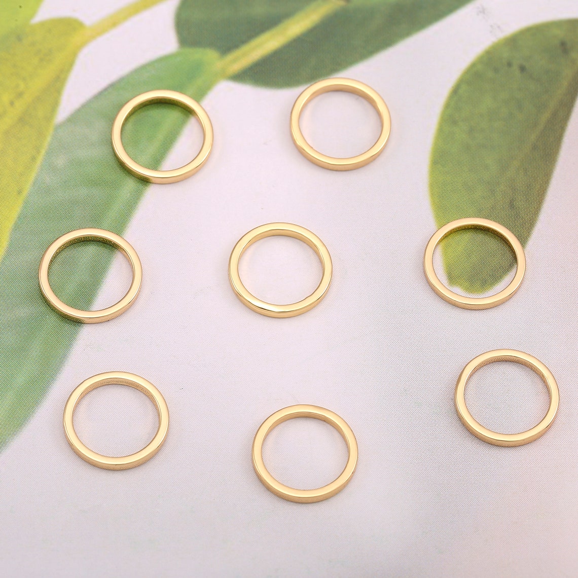 4pcs 10mm Gold Circle Connectors 18k Gold Plated Round - Etsy