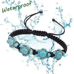 Turquoise Turtle Bracelet Hawaii Sea Turtle Braided Bracelet Wax Cord ...