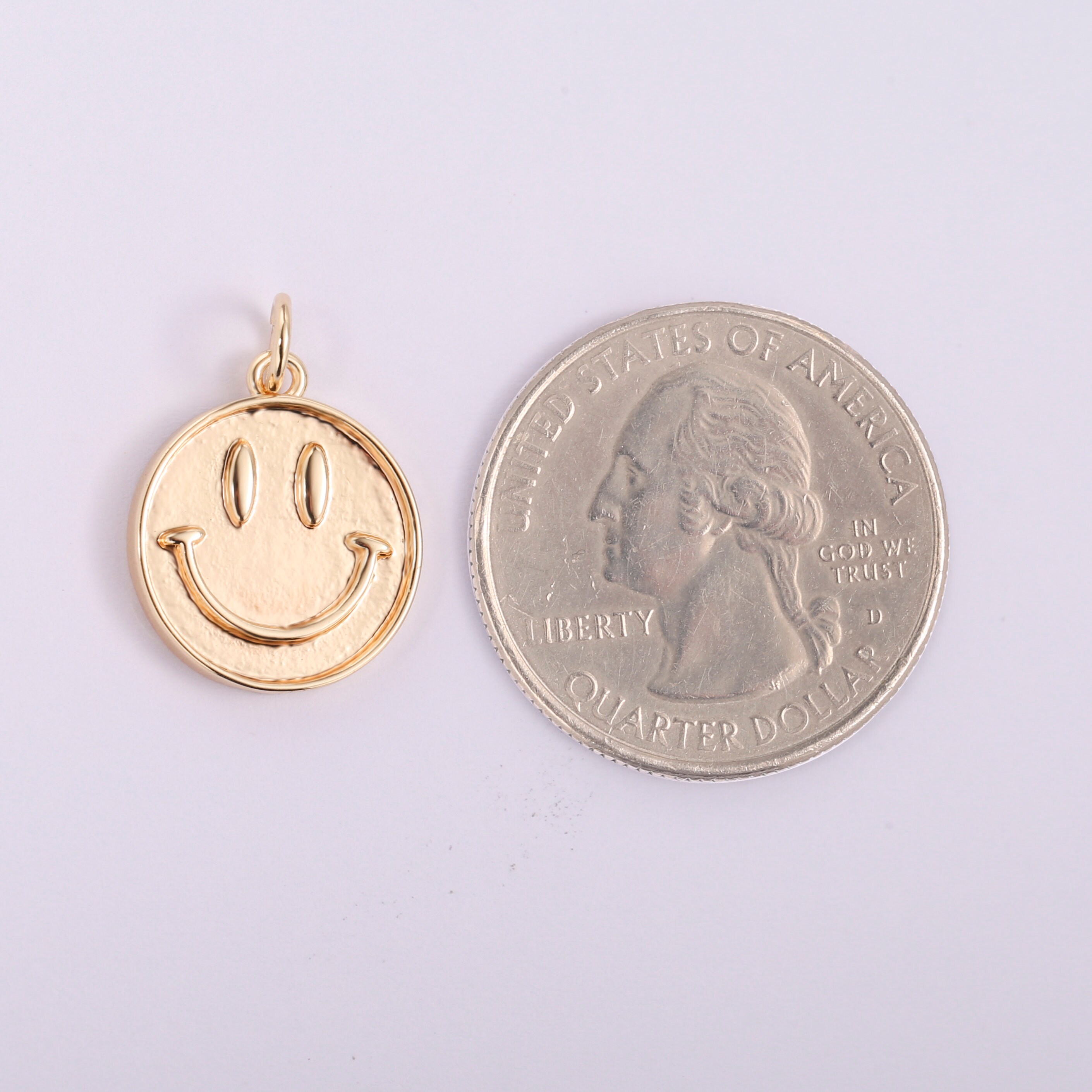 3pcs 18k Gold Plated Happy Face Charmsmiling Face | Etsy