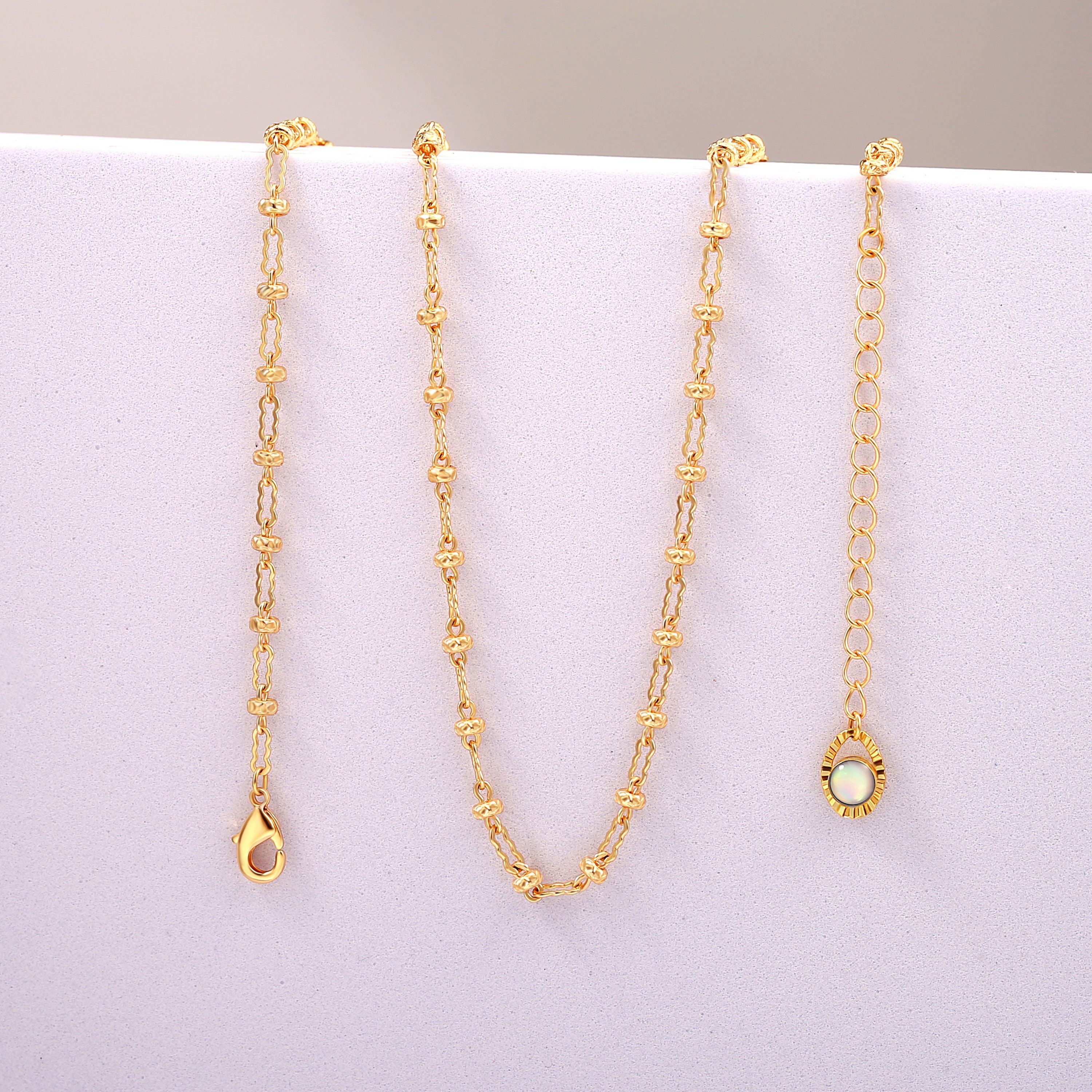 18k Shiny Gold Link Chain Necklace Satellite Necklace | Etsy