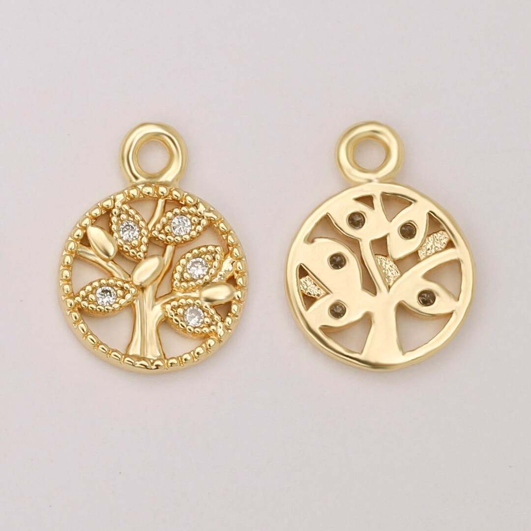 5pcs 18k Shiny Gold Tree of Life Charms,12x9mm Mini Tree of Life ...