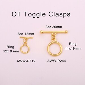 6pcs 12x9mm Mini Toggle Clasps,18k Shiny Gold Toggle Clasp,12mm T Bar ...