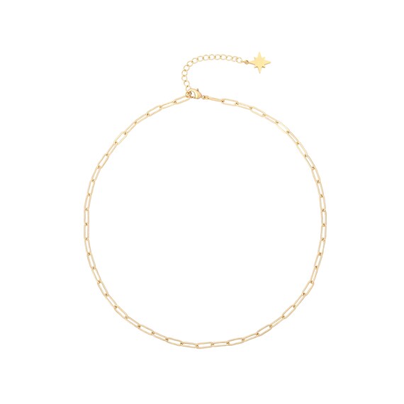 18K Shiny Gold Plated Link Chain Necklace North Star Choker | Etsy