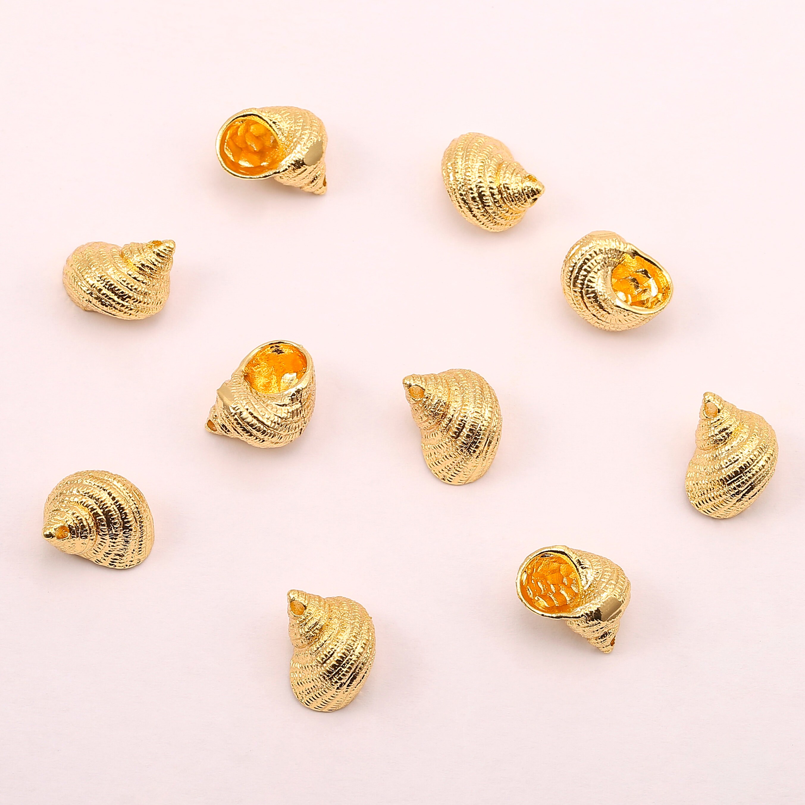 6pcs Dainty Gold Conch Shell Charms Pendant18k Gold Plated - Etsy