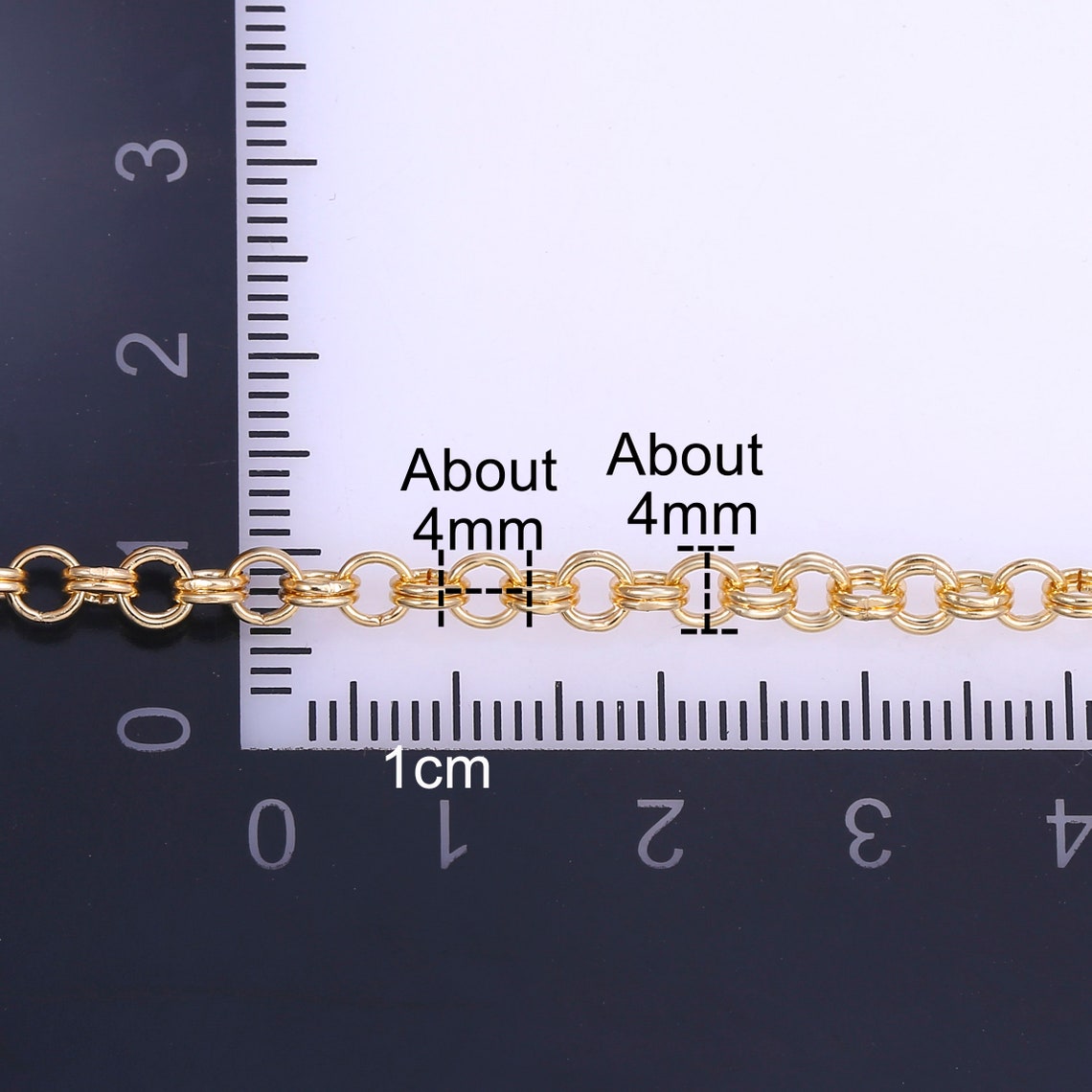 18k Gold Plated Double Rolo Chain3.3FT Double Link Rolo Chain | Etsy