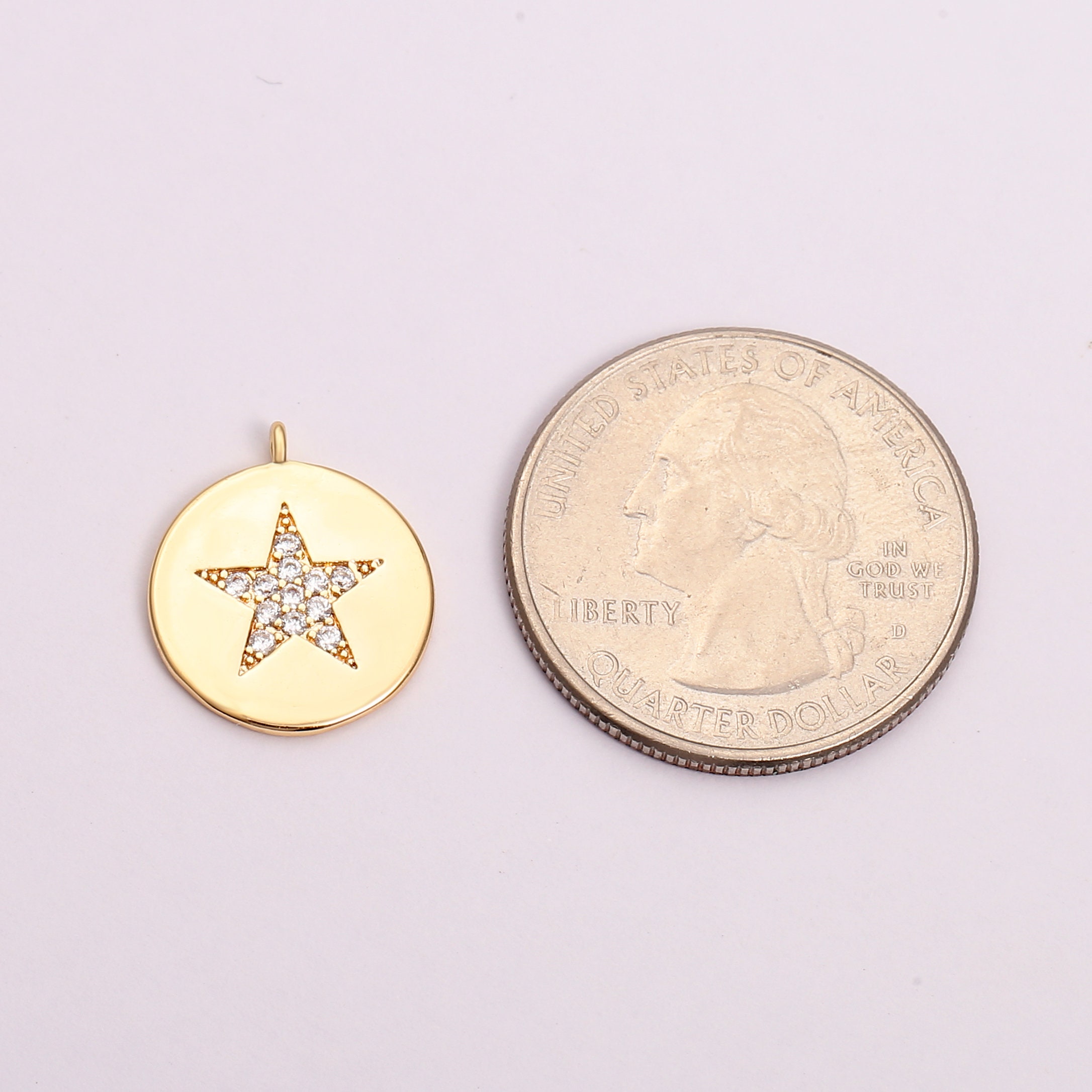 18k Shiny Gold Star Pendant 3pcs Star Necklace Charms Star | Etsy