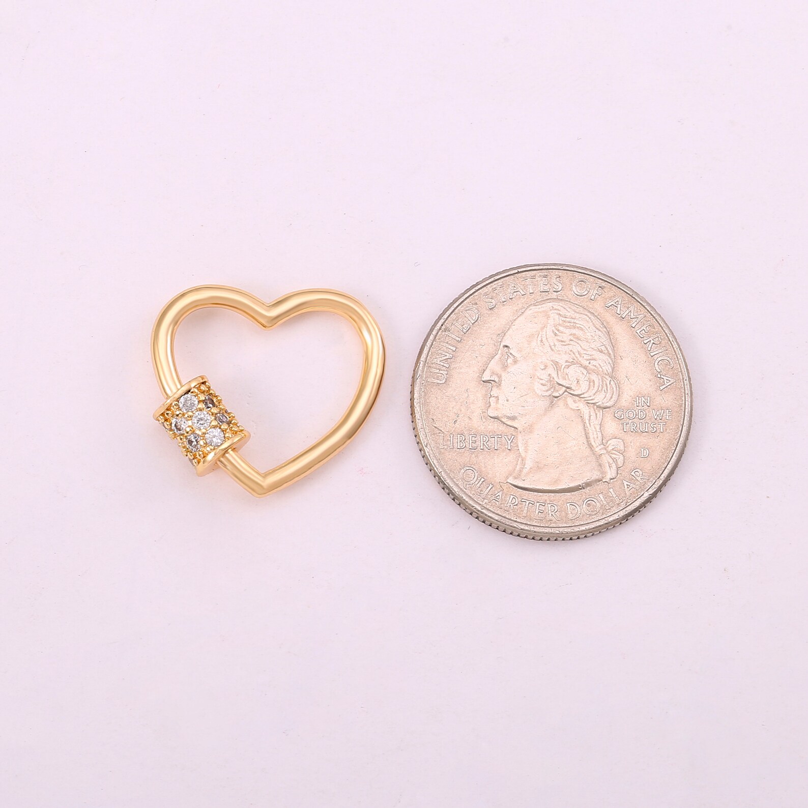 2pcs 18k Shiny Gold Heart Screw Claspcz Micro Pave Screw - Etsy