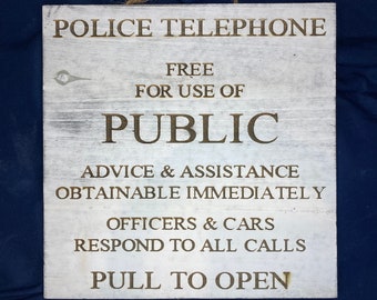 Dr Who Inspired Police Public Call Box Sign Black 3mm Foamex Rigid Sign ...