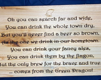 Green Dragon Wooden Sign - Etsy