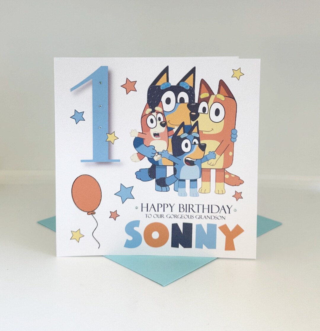 Bluey Themed Birthday Card - Etsy UK