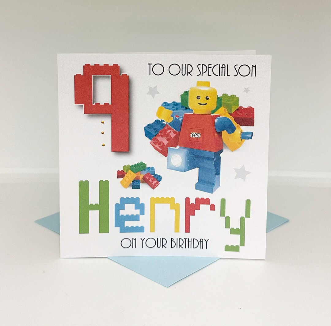 Building Bricks Themed Card with or Without Photo - Etsy UK